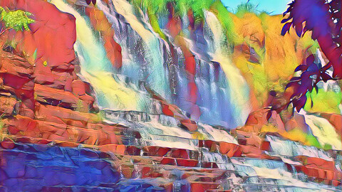 ArtStation - Colorful Waterfall | Artworks