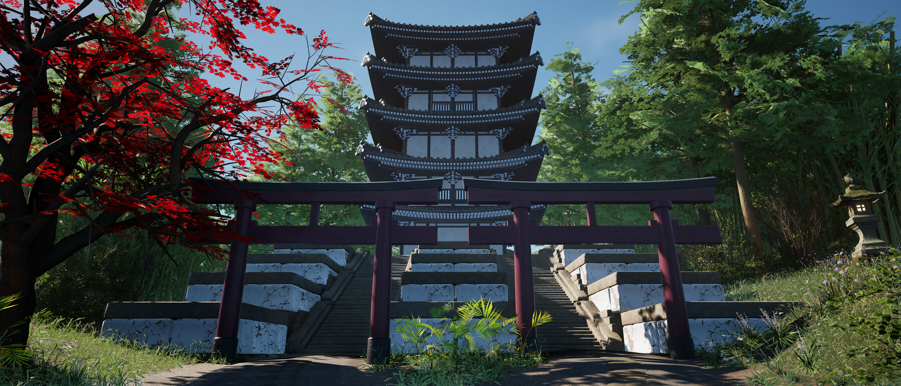 ArtStation - Modular Asian building kit - Game ready | Game Assets