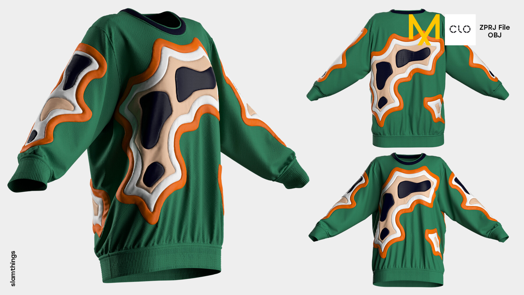 ArtStation - Streetwear Experimental Sweater #004 - Clo 3D / Marvelous ...