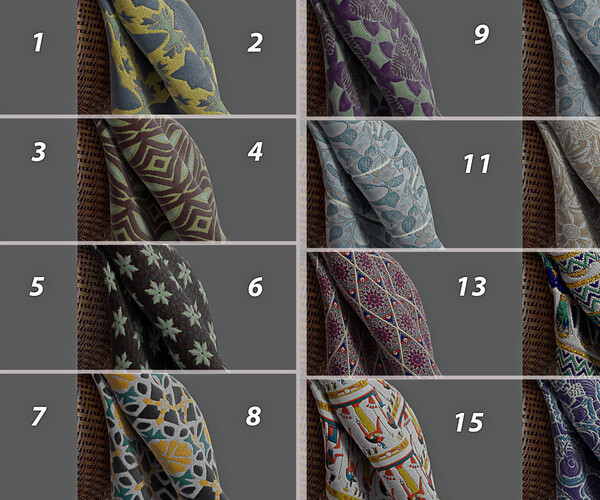 ArtStation - 16 Heavy Embroidered Fabric - 4K - Texture maps (Albedo ...
