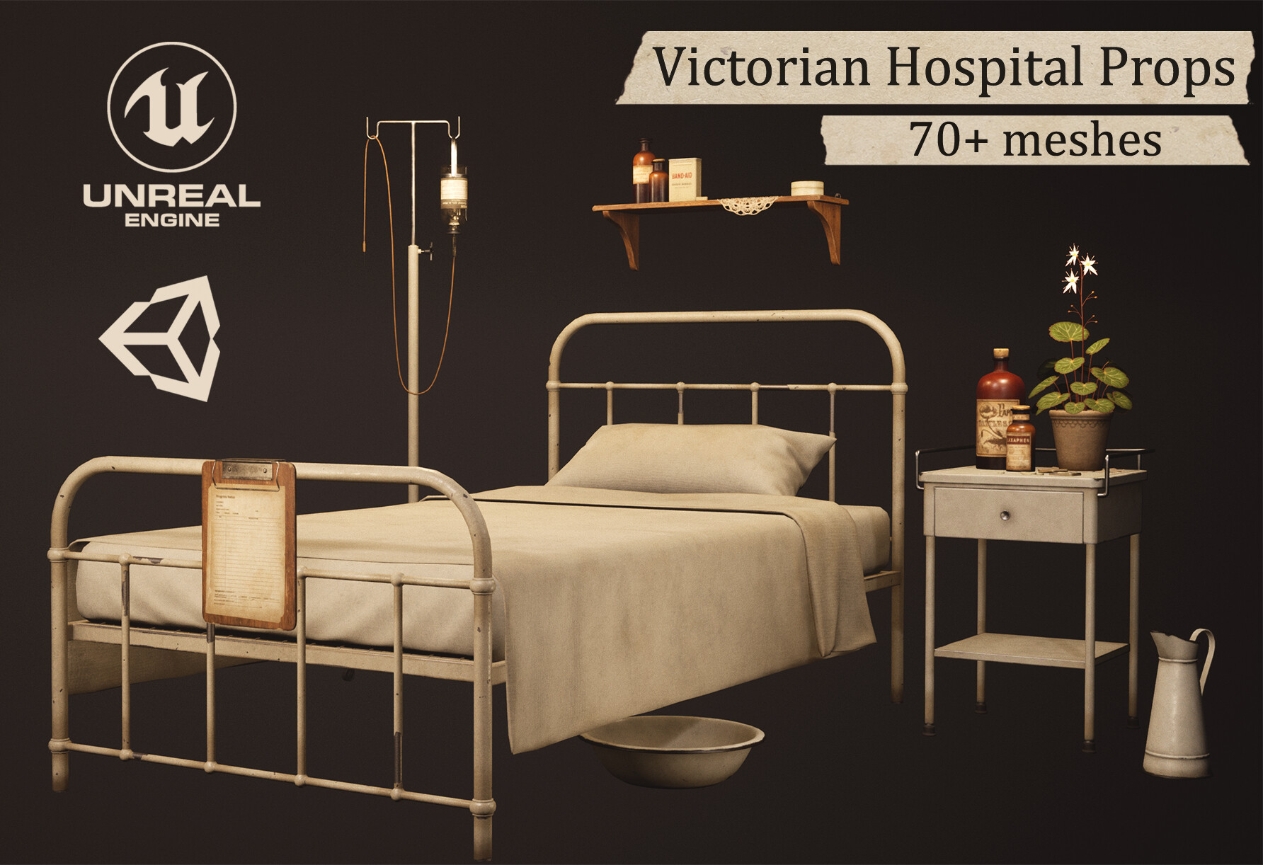 ArtStation - Victorian Hospital Props Pack | Game Assets