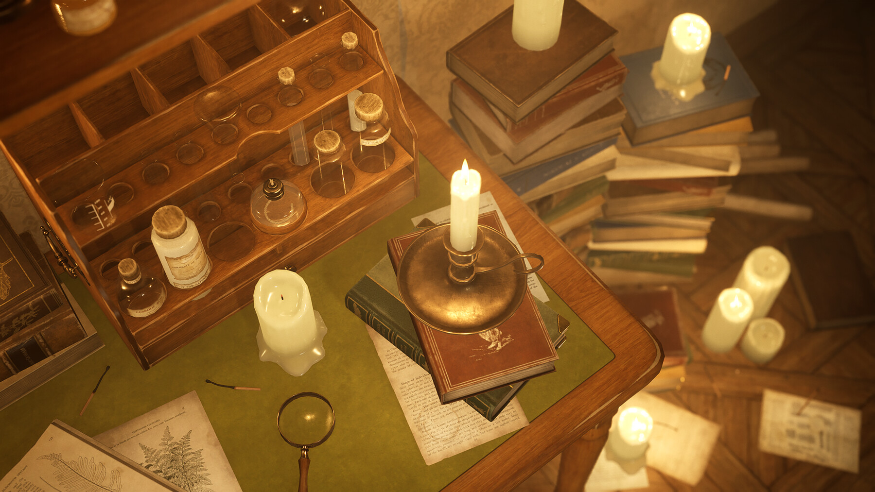 ArtStation - Victorian Laboratory Props Pack | Candles, Books, Bottles ...