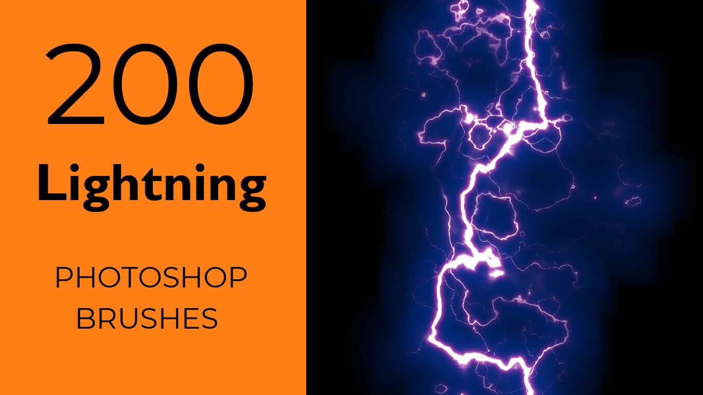 ArtStation - 200 Lightning Brushes For Photoshop abr | Brushes