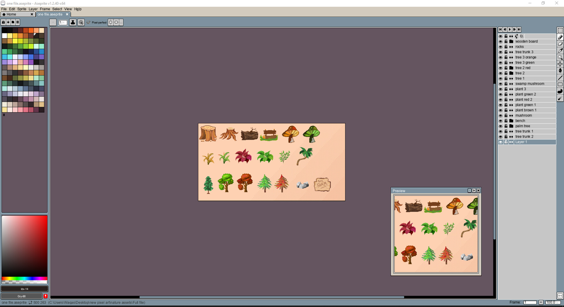ArtStation - 19 detailed pixel 2D Nature game assets | Game Assets