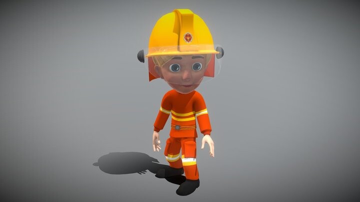 ArtStation - Cartoon Fireman | Game Assets