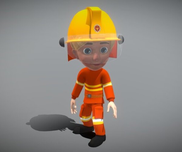ArtStation - Cartoon Fireman | Game Assets