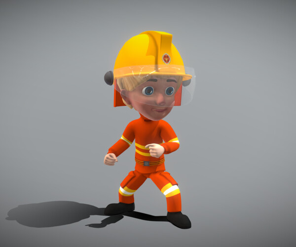 ArtStation - Cartoon Fireman | Game Assets