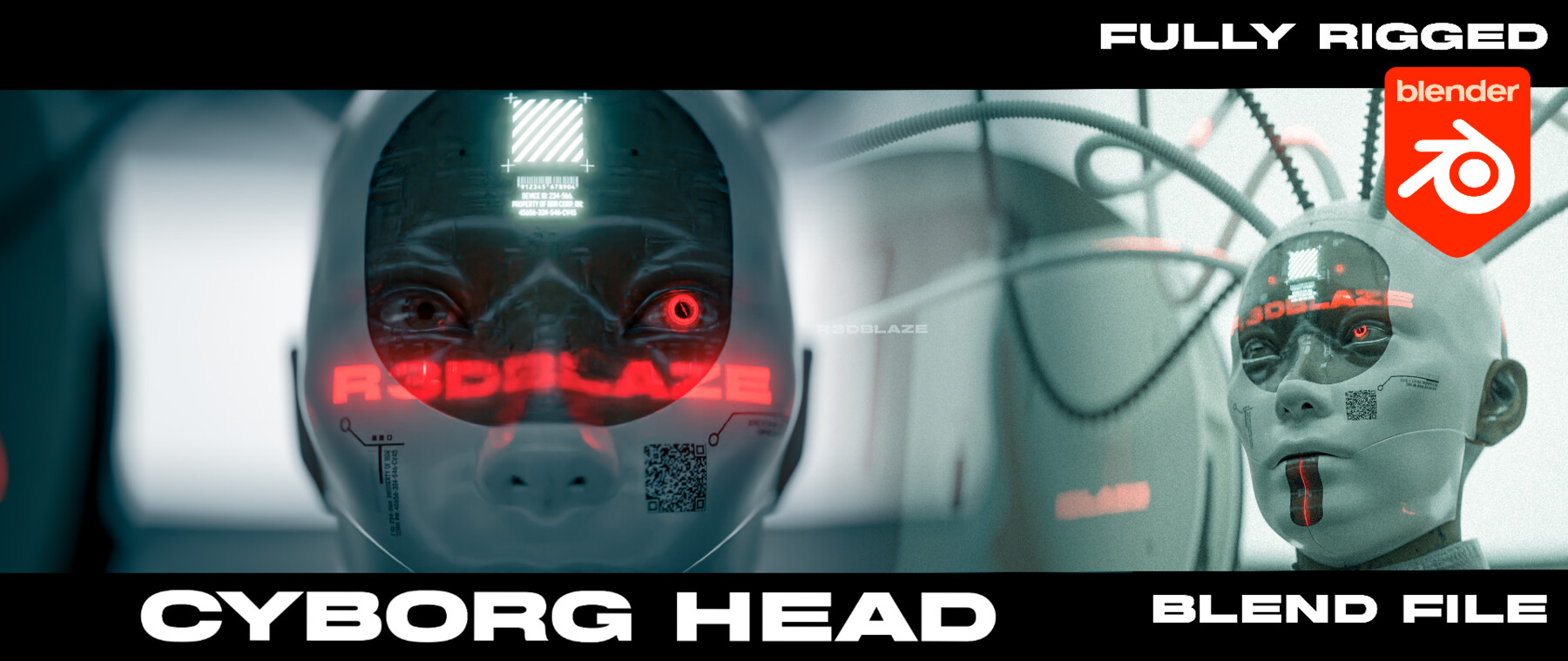 ArtStation - CYBORG HEAD | rigged + animated | blend file | Resources