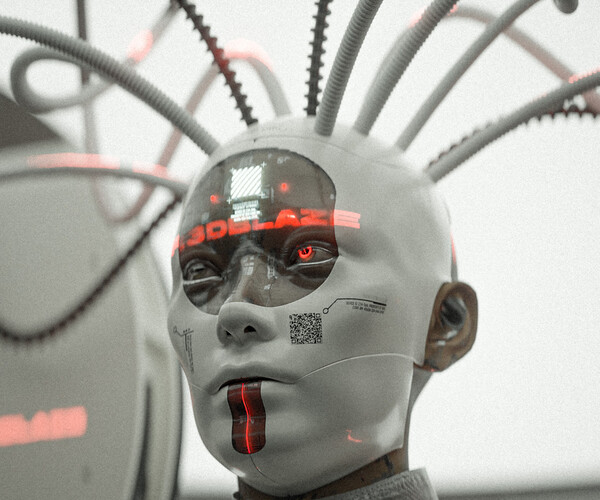 ArtStation - CYBORG HEAD | rigged + animated | blend file | Resources