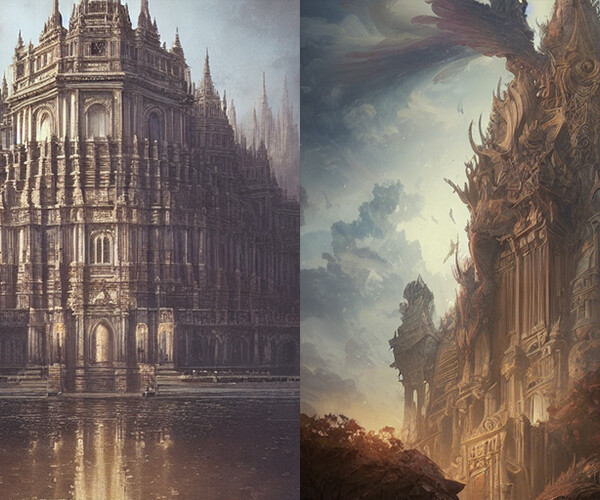 ArtStation - Grand temple (High res)(5 Versions) | Artworks
