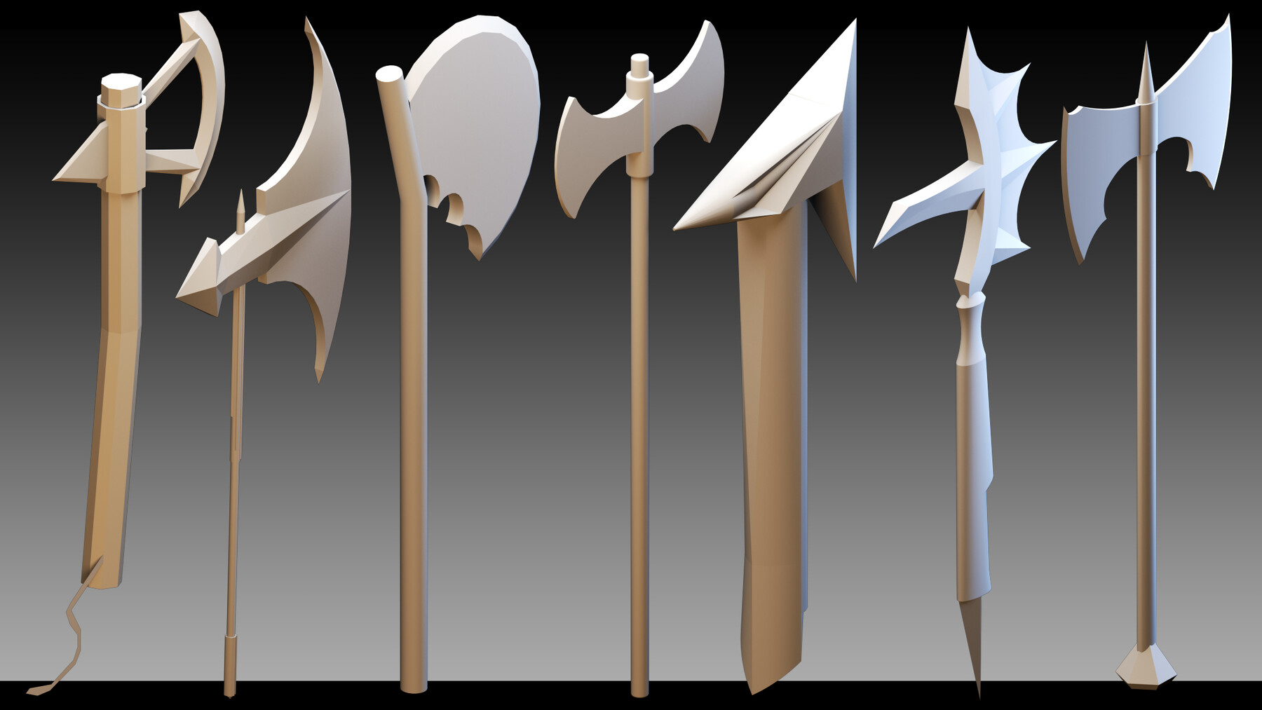ArtStation - +100 Axes- Kitbash- High detail 3d models | Game Assets
