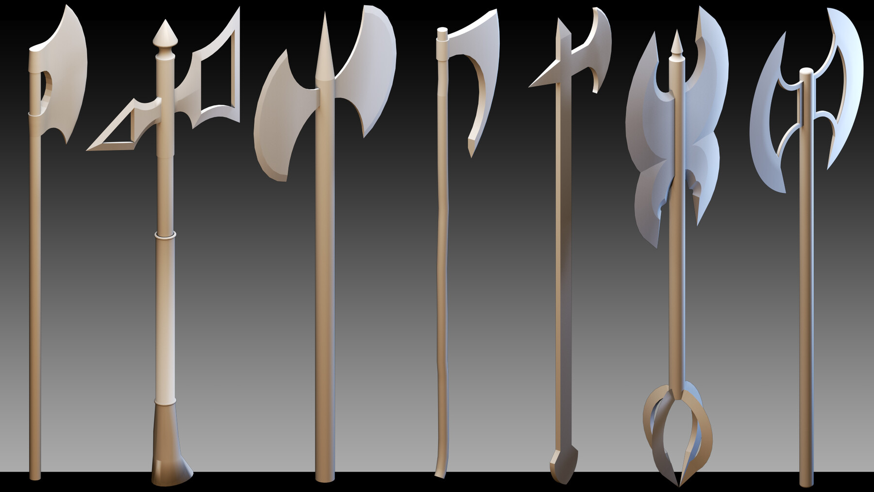 ArtStation - +100 Axes- Kitbash- High detail 3d models | Game Assets