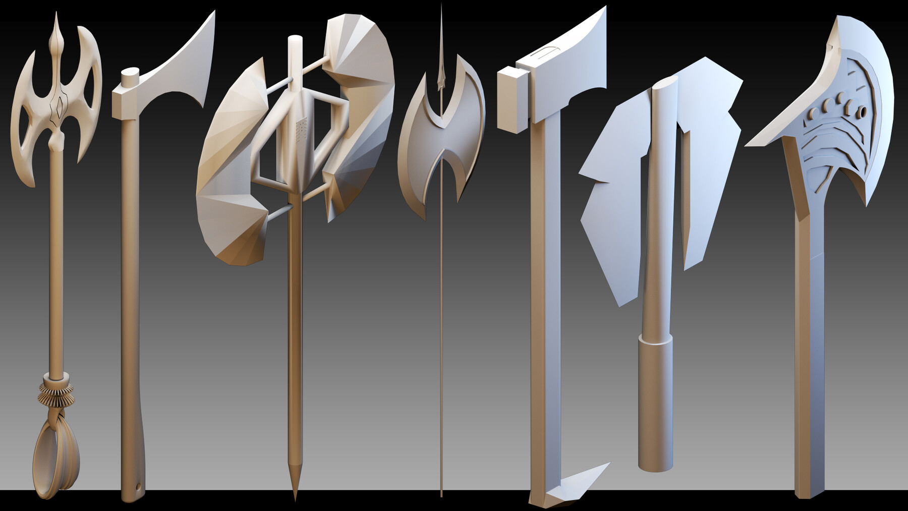 ArtStation - +100 Axes- Kitbash- High detail 3d models | Game Assets