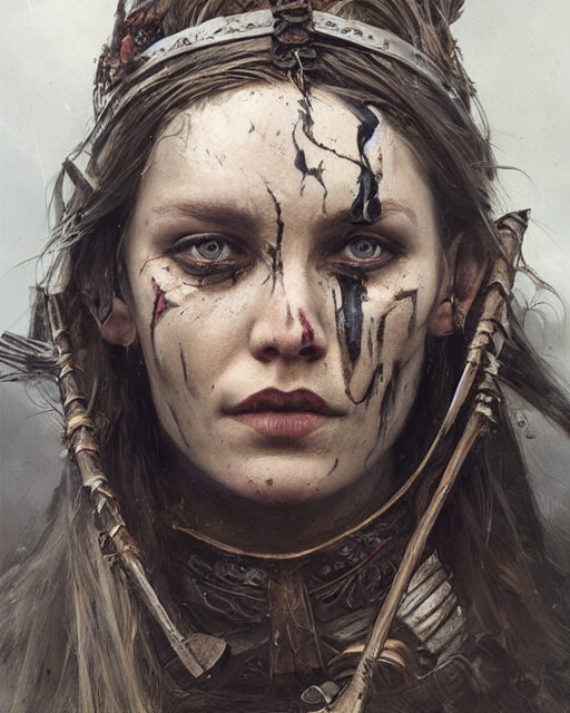 ArtStation - Portrait of a female warrior (High Res)(4 versions) | Artworks