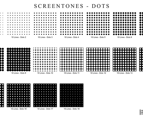 ArtStation - Manga Screentones / Dots No. 2 / 10 Lines | Artworks