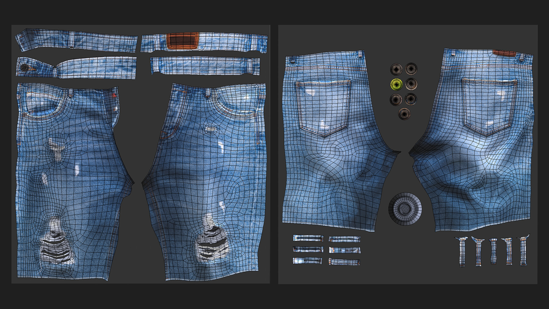 ArtStation - Ripped Denim Shorts - Streetwear Fashion | Game Assets