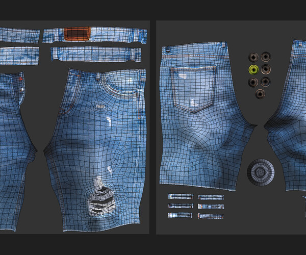 ArtStation - Ripped Denim Shorts - Streetwear Fashion | Game Assets
