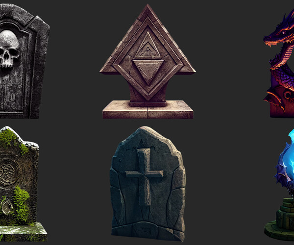 ArtStation - 81 Gravestones | Game Assets
