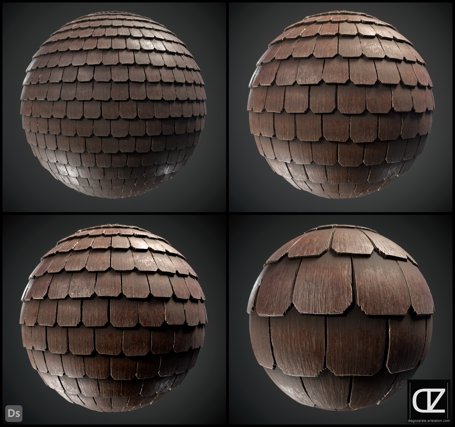 ArtStation - PBR - WOODEN ROOF - 4K MATERIAL | Game Assets