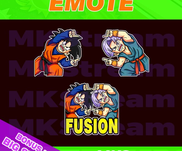 ArtStation - Twitch emotes goten trunks fusion pack | Artworks