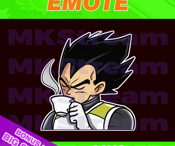 ArtStation - Twitch emotes vegeta sip drink coffee | Artworks