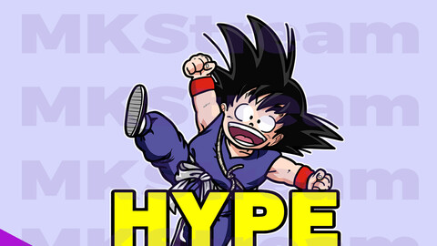 ArtStation - Twitch emotes kid goku hype | Artworks