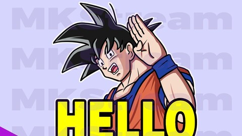 ArtStation - Twitch emotes goku hello | Artworks