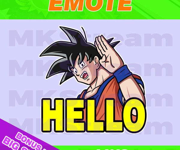 ArtStation - Twitch emotes goku hello | Artworks