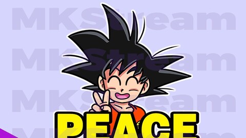 ArtStation - Twitch emotes kid goku peace | Artworks