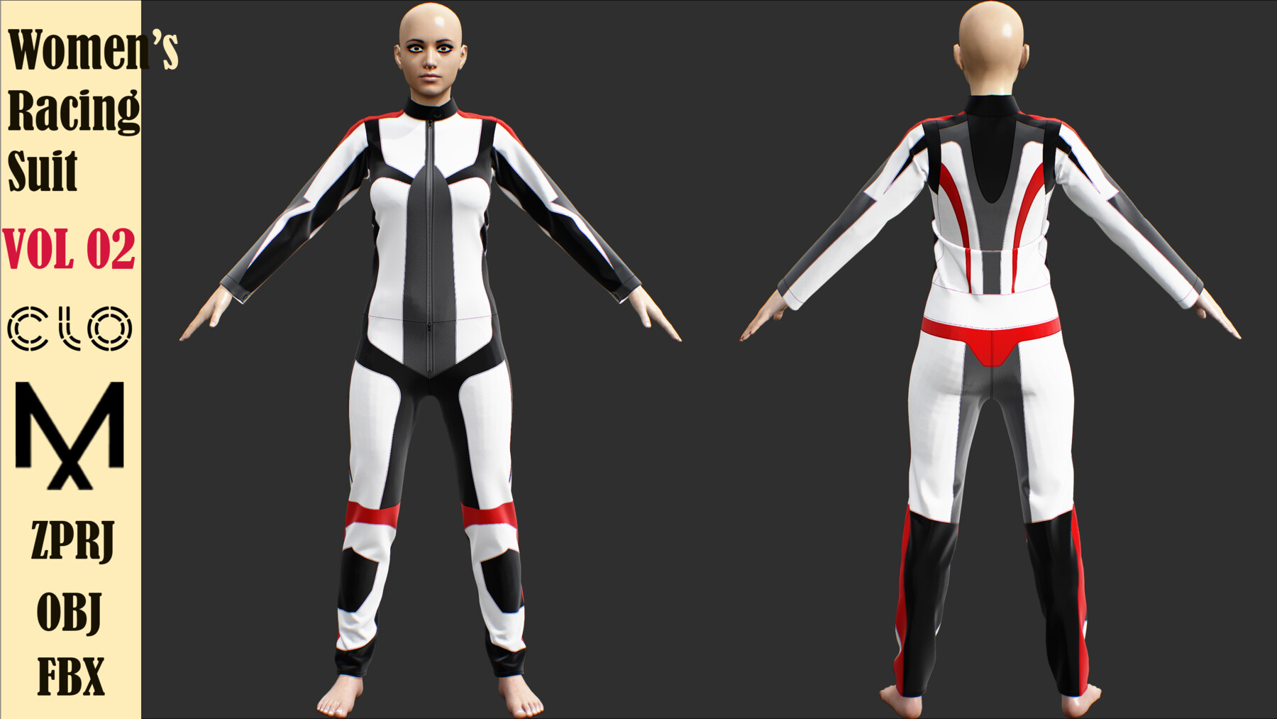ArtStation - Women's Racing Suit_VOL 02 ( Marvelous/CLO +ZPRJ +OBJ +FBX ...