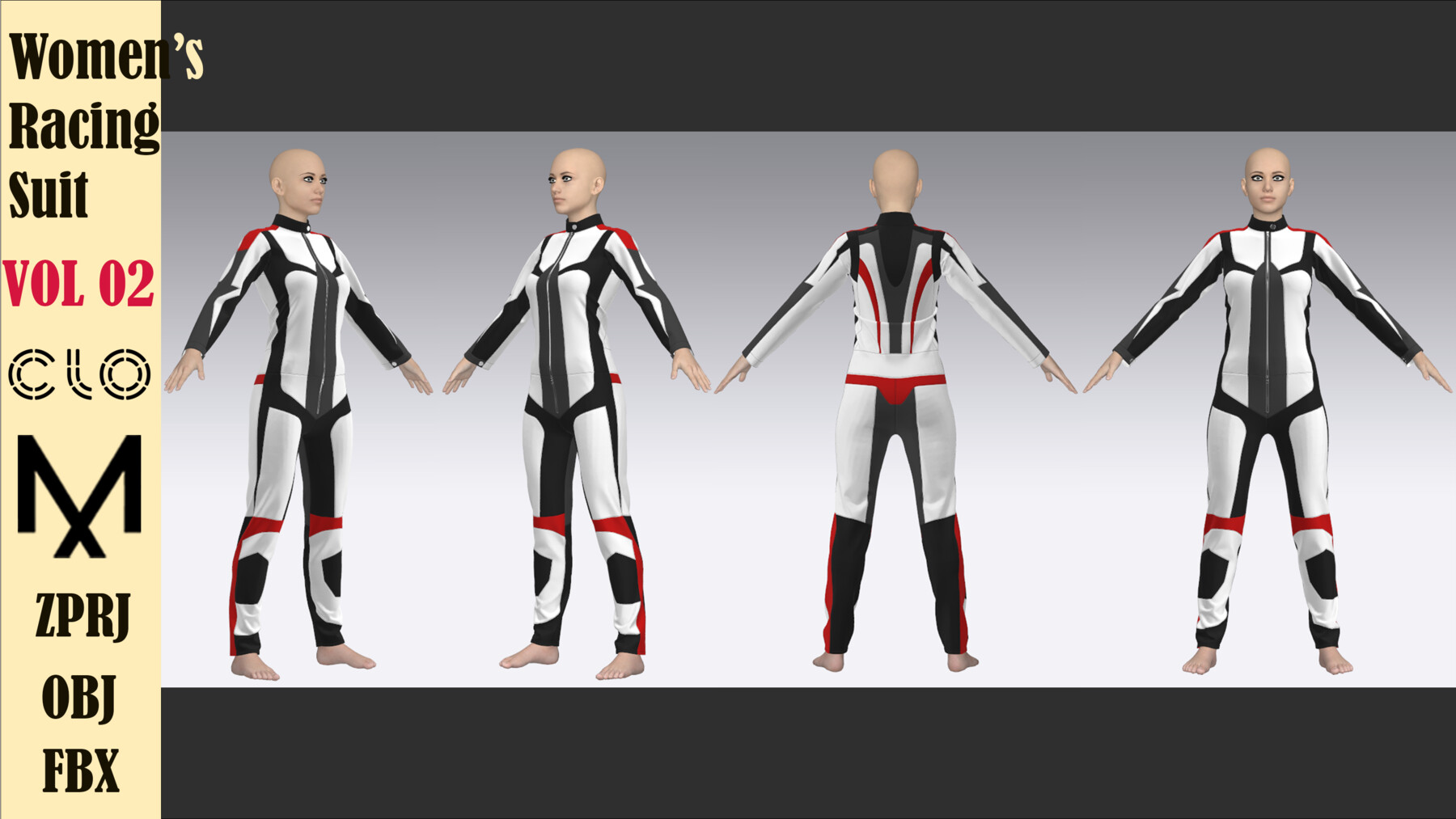 ArtStation - Women's Racing Suit_VOL 02 ( Marvelous/CLO +ZPRJ +OBJ +FBX ...