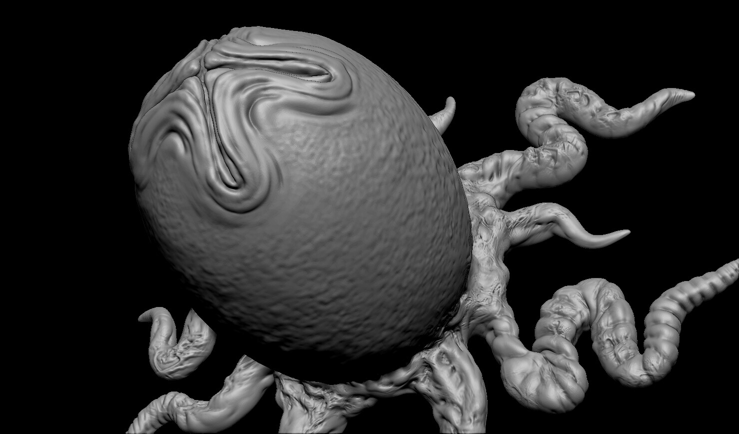 ArtStation - 3D PRINTABLE ALIEN EGG OVOMORPH 1979 WITH ROOTS AND FLAT ...
