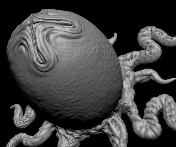 ArtStation - 3D PRINTABLE ALIEN EGG OVOMORPH 1979 WITH ROOTS AND FLAT ...