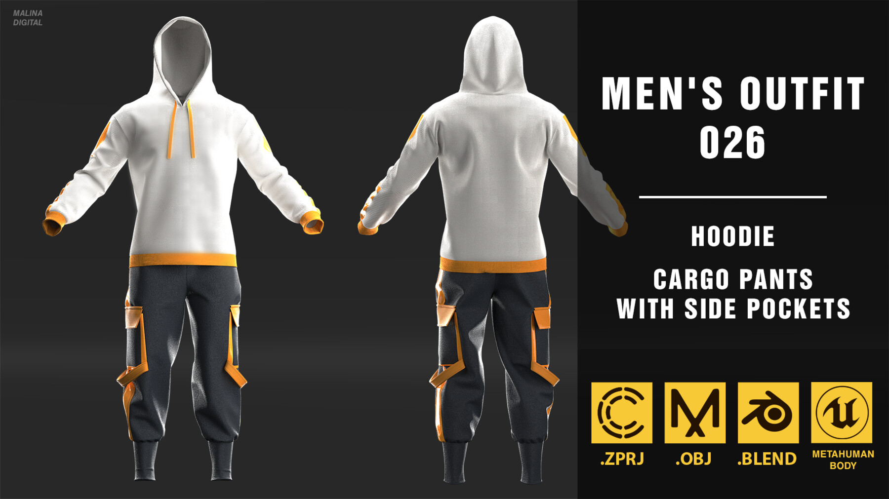 ArtStation - Men's outfit_026. Marvelous designer/Clo + OBJ + Blend ...