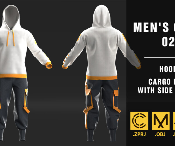 ArtStation - Men's outfit_026. Marvelous designer/Clo + OBJ + Blend ...