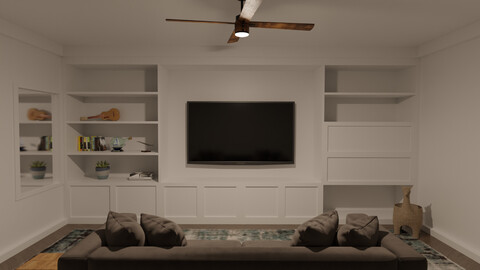 ArtStation - Modern Media Room 3D | Game Assets