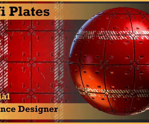ArtStation - sci-fi plate - VOL 01 - substance designer | Game Assets