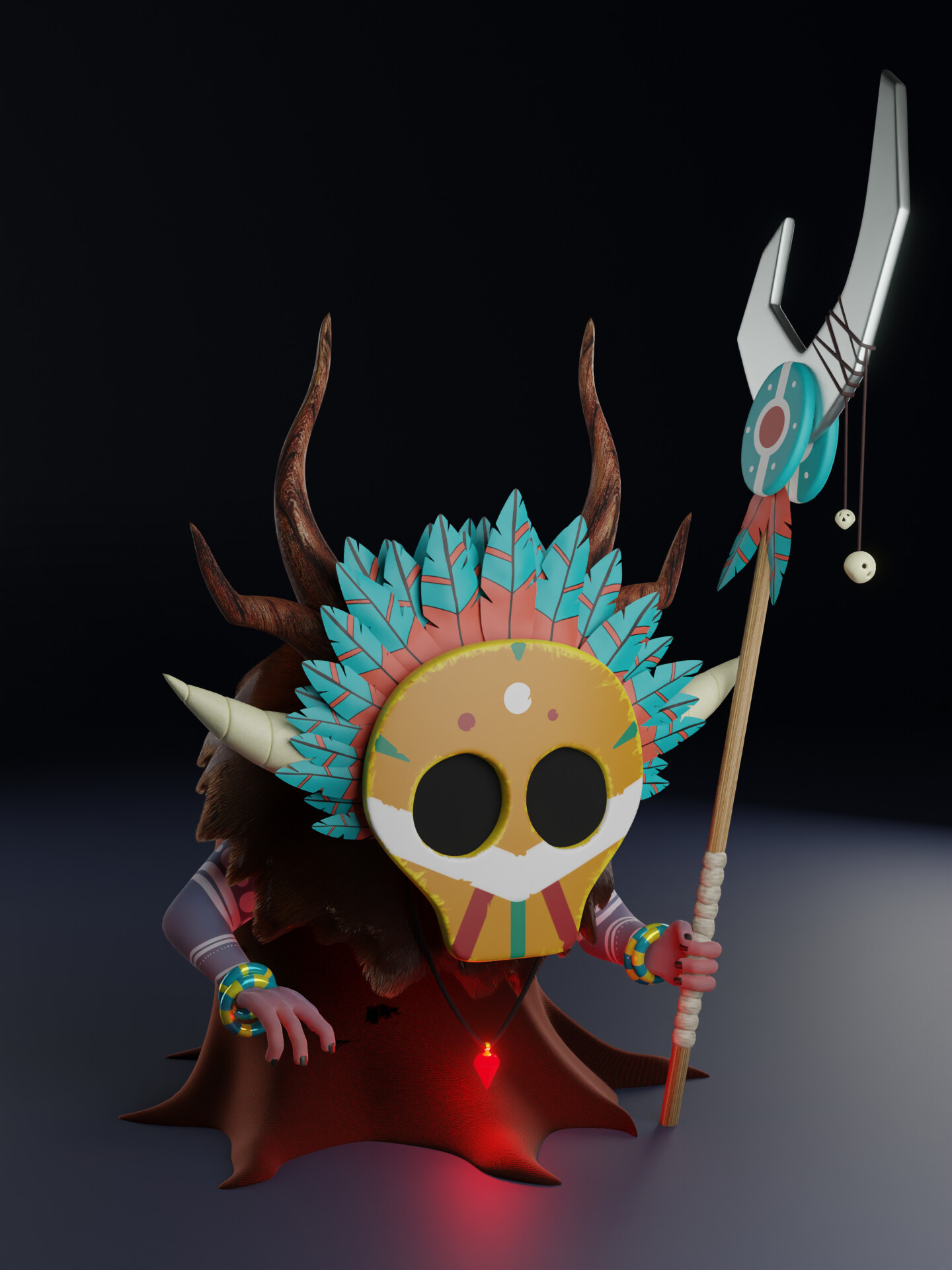 ArtStation - Stylized shaman model 3D mid-poly collection | Game Assets