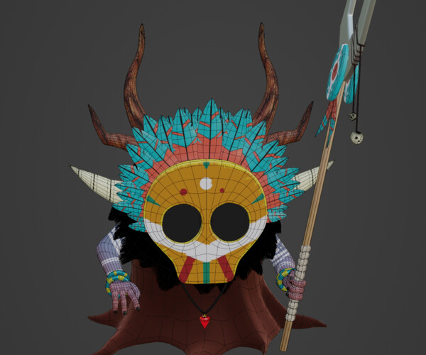 ArtStation - Stylized shaman model 3D mid-poly collection | Game Assets