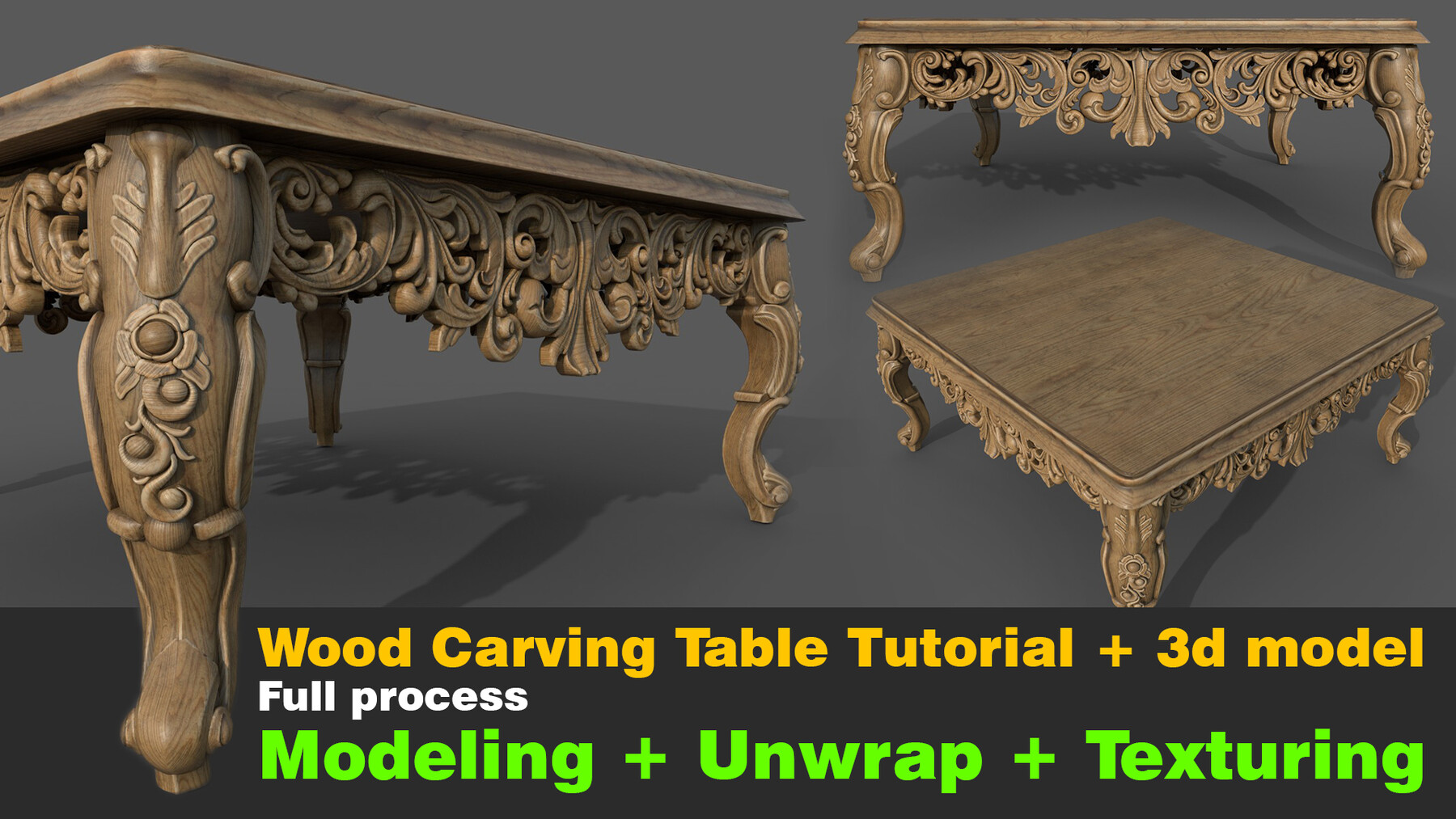 ArtStation - Wood Carving Table Tutorial + 3d model + Substance file ...