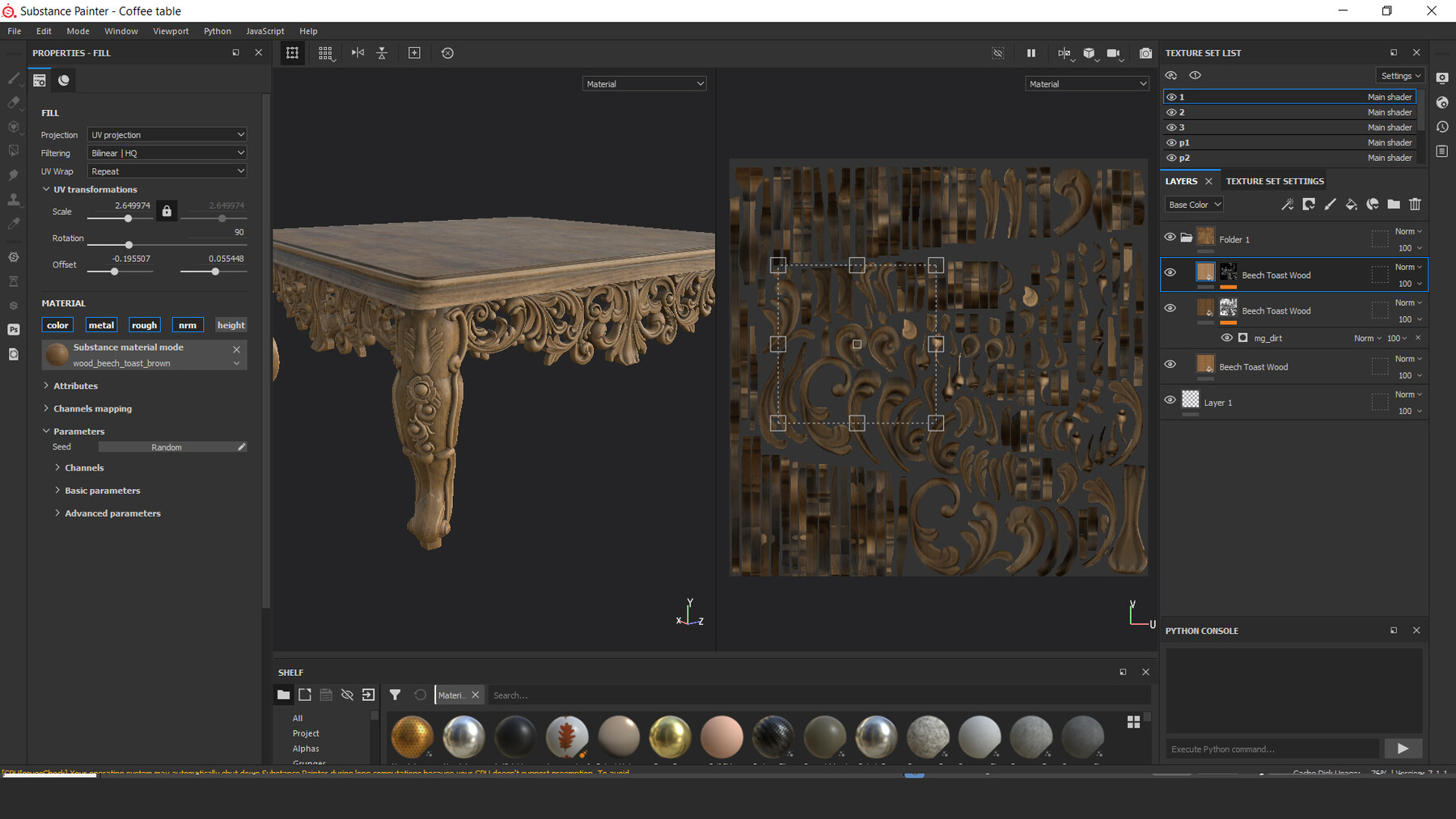 ArtStation - Wood Carving Table Tutorial + 3d model + Substance file ...