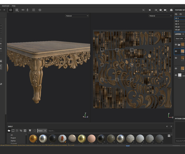 ArtStation - Wood Carving Table Tutorial + 3d model + Substance file ...