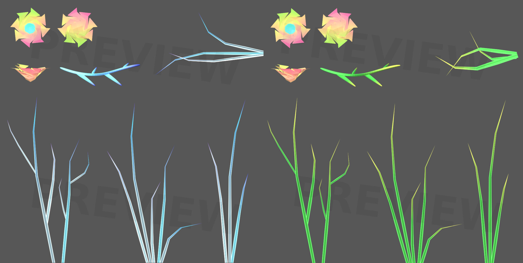 ArtStation - Fantasy geometric grass and flower | Artworks