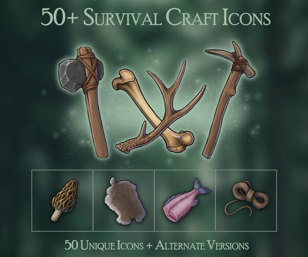 ArtStation - 50+ Survival Craft Game Icons | Game Assets