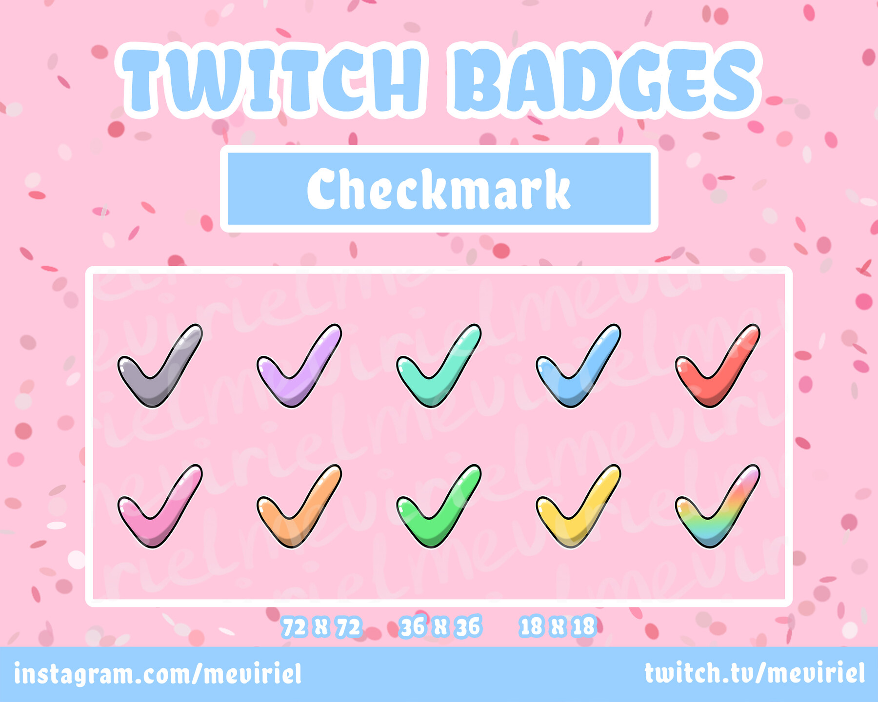 ArtStation - Checkmark Twitch Badges pack of 10 | Ready to use | Artworks