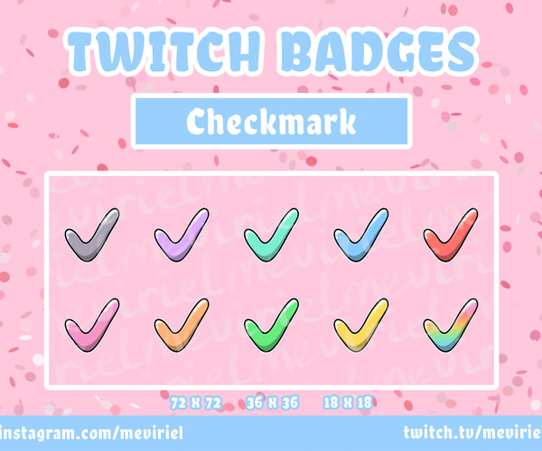 ArtStation - Checkmark Twitch Badges pack of 10 | Ready to use | Artworks