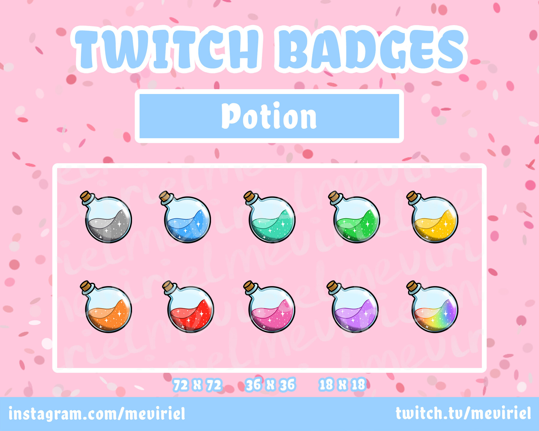 ArtStation - Potion Twitch Badges pack of 10 | Ready to use | Artworks