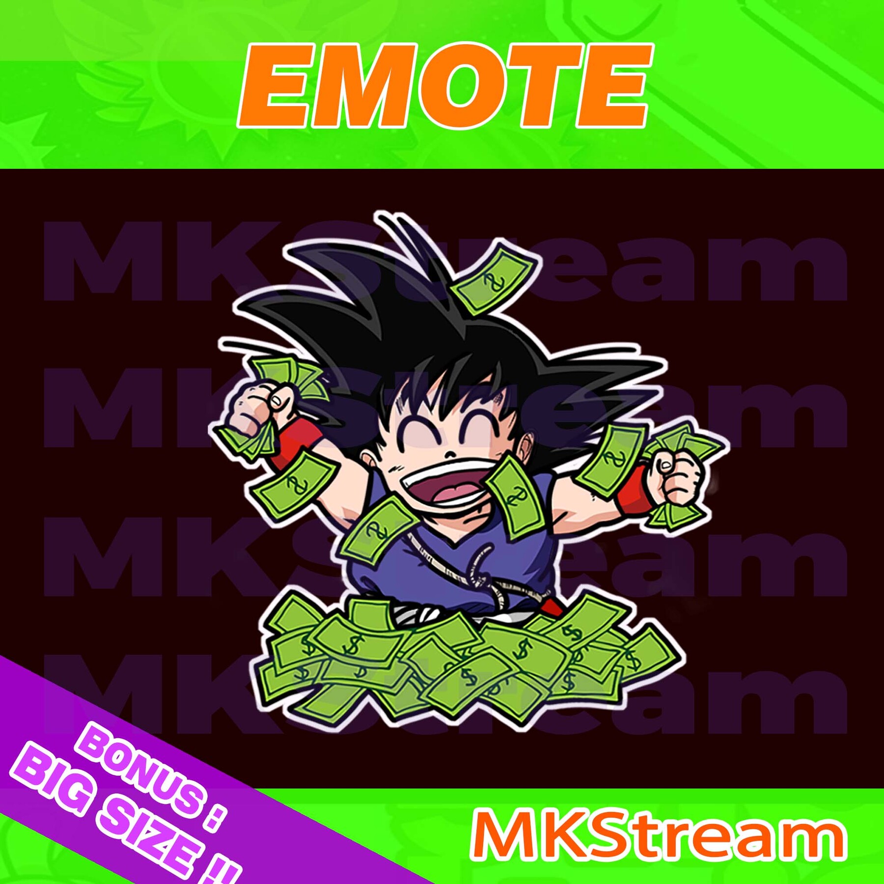 ArtStation - Twitch emotes kid goku rich money | Artworks