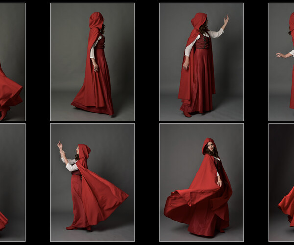 ArtStation - x100 Red Riding Hood - Pose reference Pack | Resources