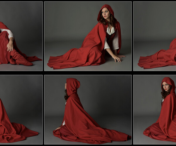 ArtStation - x100 Red Riding Hood - Pose reference Pack | Resources